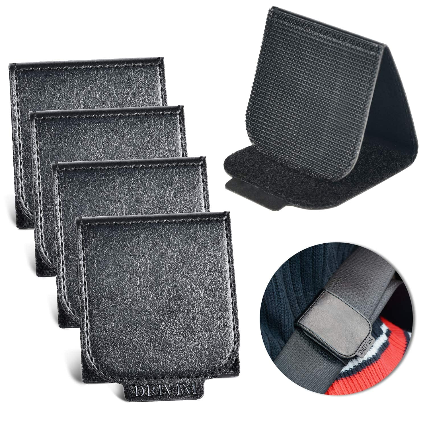 Car Seat Belt Adjuster, MMF7 4 Pack Premium PU Leather Seatbelt Clip ...