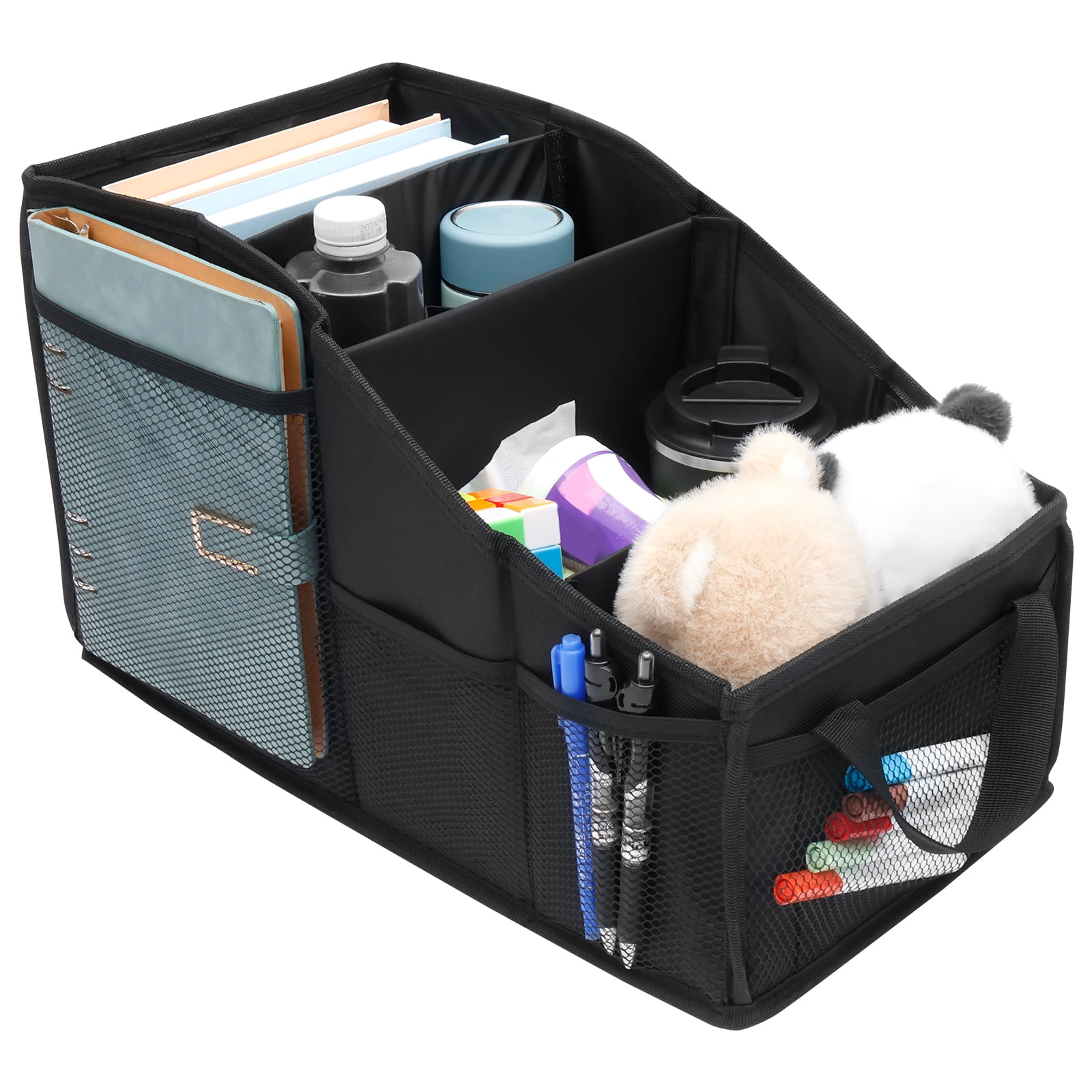 Car Seat Caddy Organiser Large Capacity Foldable Passenger Seat Storage ...