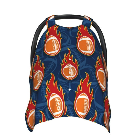 Car Seat Cover Baby - American Football Fire Flames Breathable Comfort ...