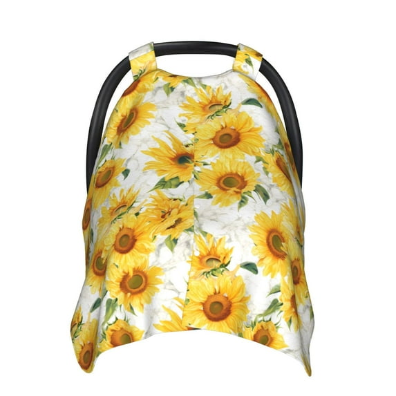 Car Seat Cover Baby - Artistic Marble Pattern Sunflower Breathable ...