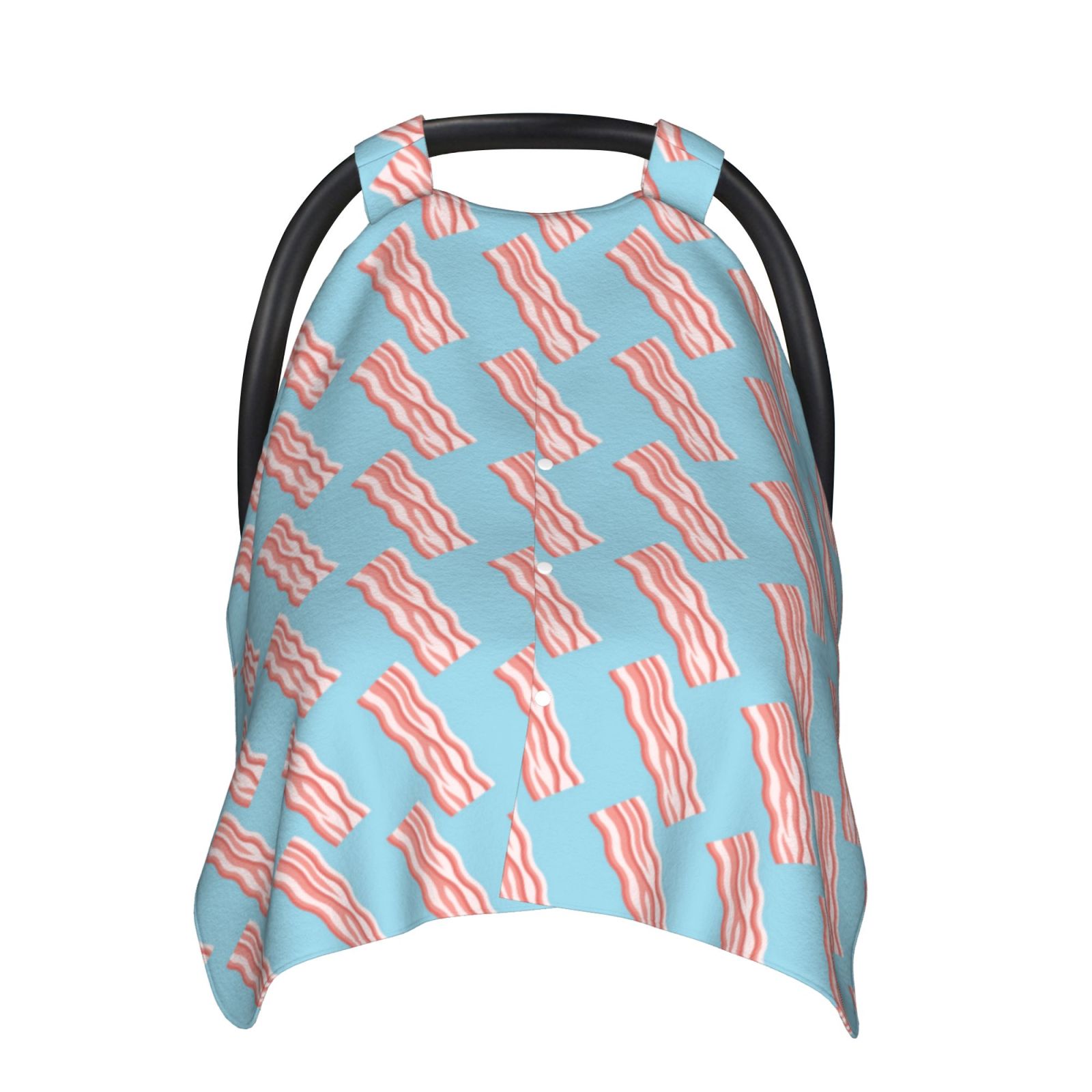 Car Seat Cover Baby - Bacon Print Light Blue Breathable Infant Car Seat ...