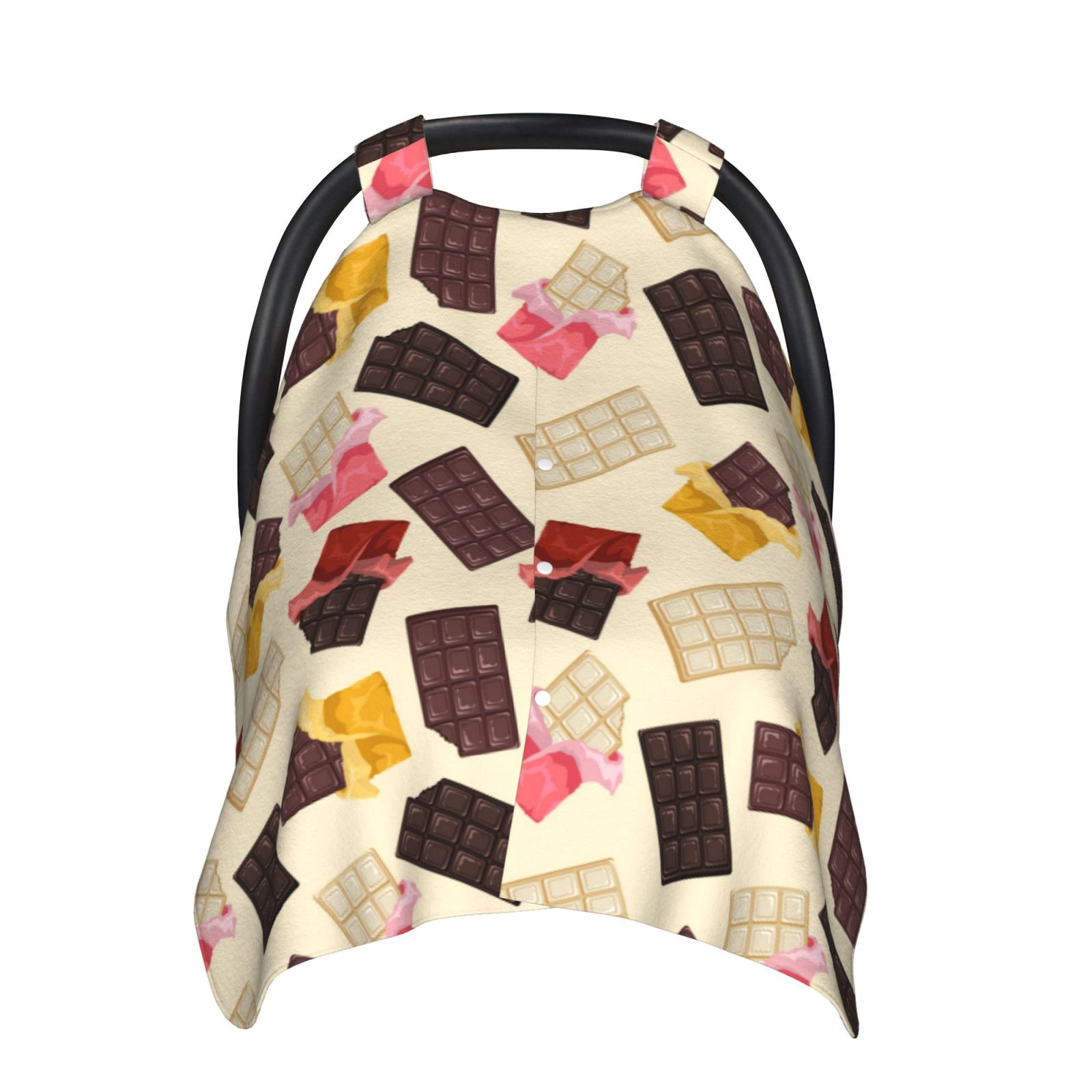 Car Seat Cover Baby - Block Chocolate Print Breathable Infant Car Seat ...