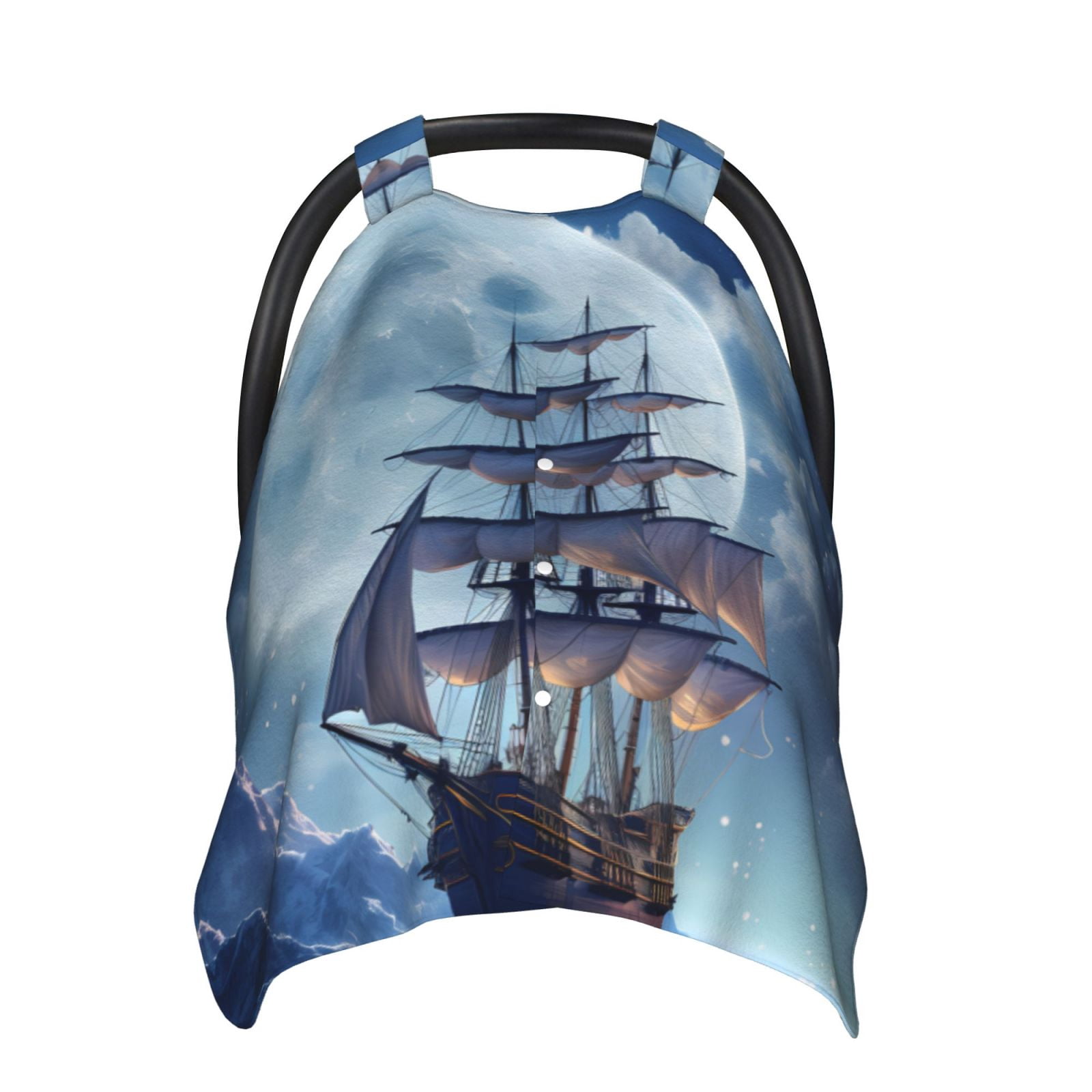 Car Seat Cover Baby - Blue-Purple Moon Sky Sailboat Carseat Covers Baby ...