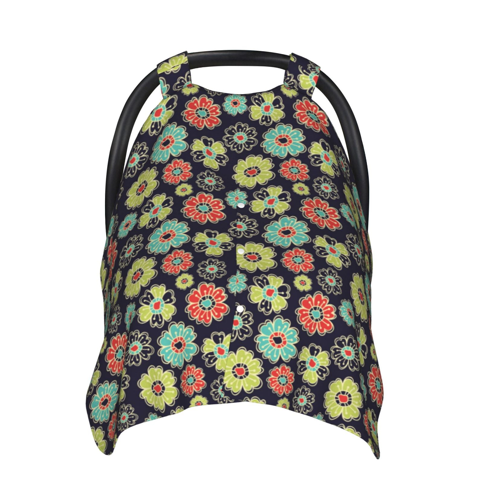 Car Seat Cover Baby - Blue Red Green Daisies Flowers Breathable Infant ...