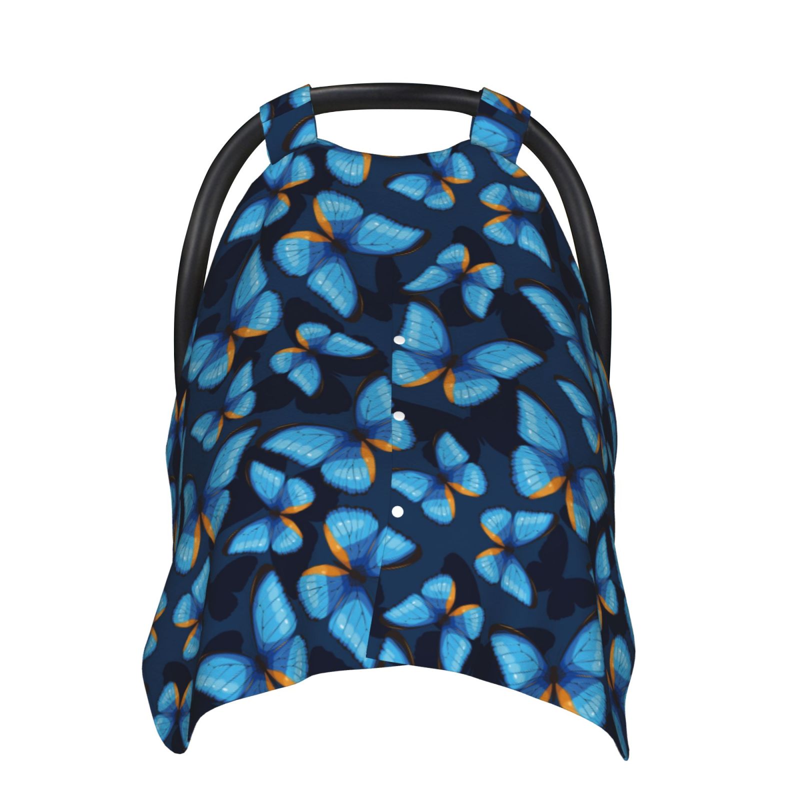 Car Seat Cover Baby - Blue butterfly Breathable Infant Car Seat Cover ...