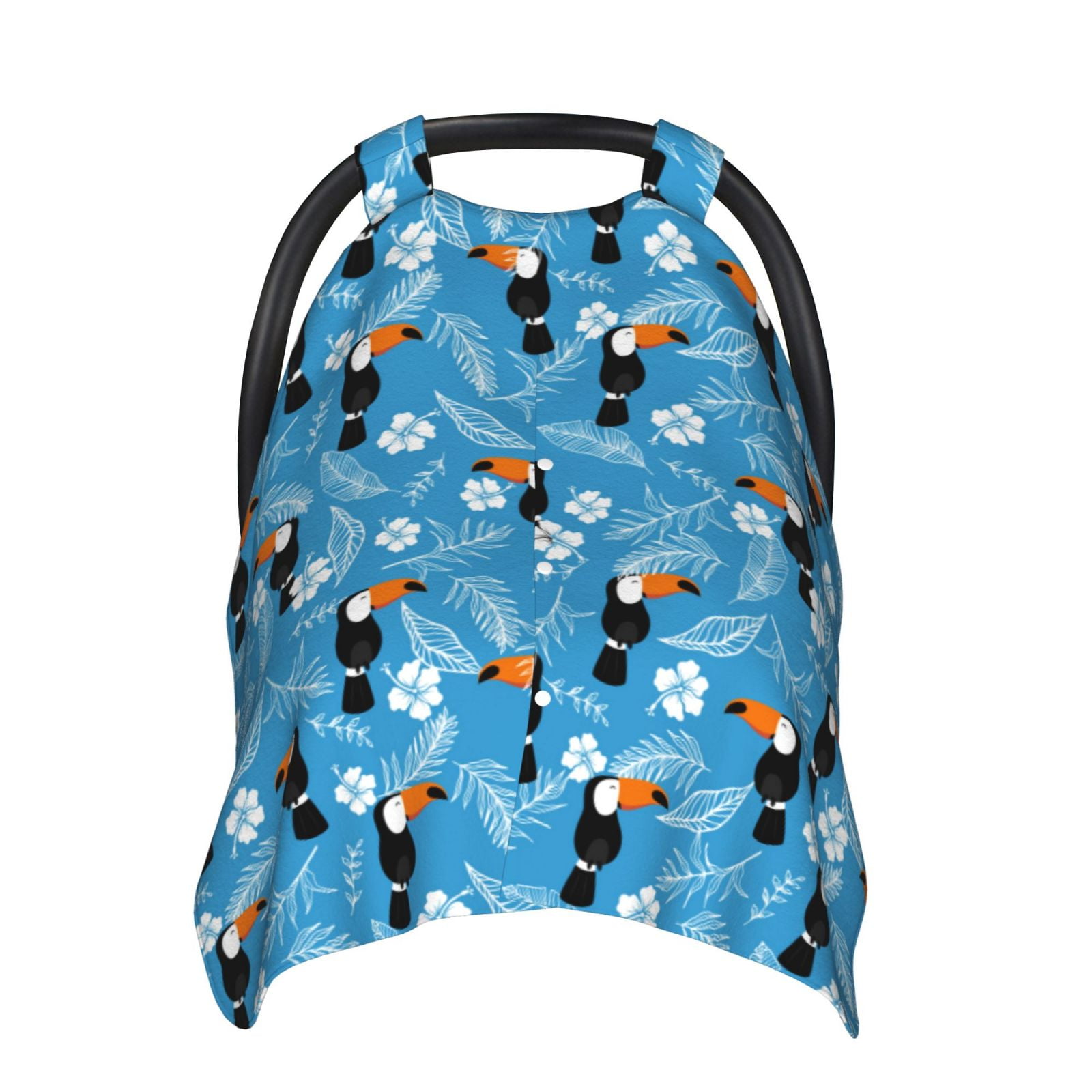 Car Seat Cover Baby - Cartoon Cute Toucan Leaves Blue Carseat Covers ...