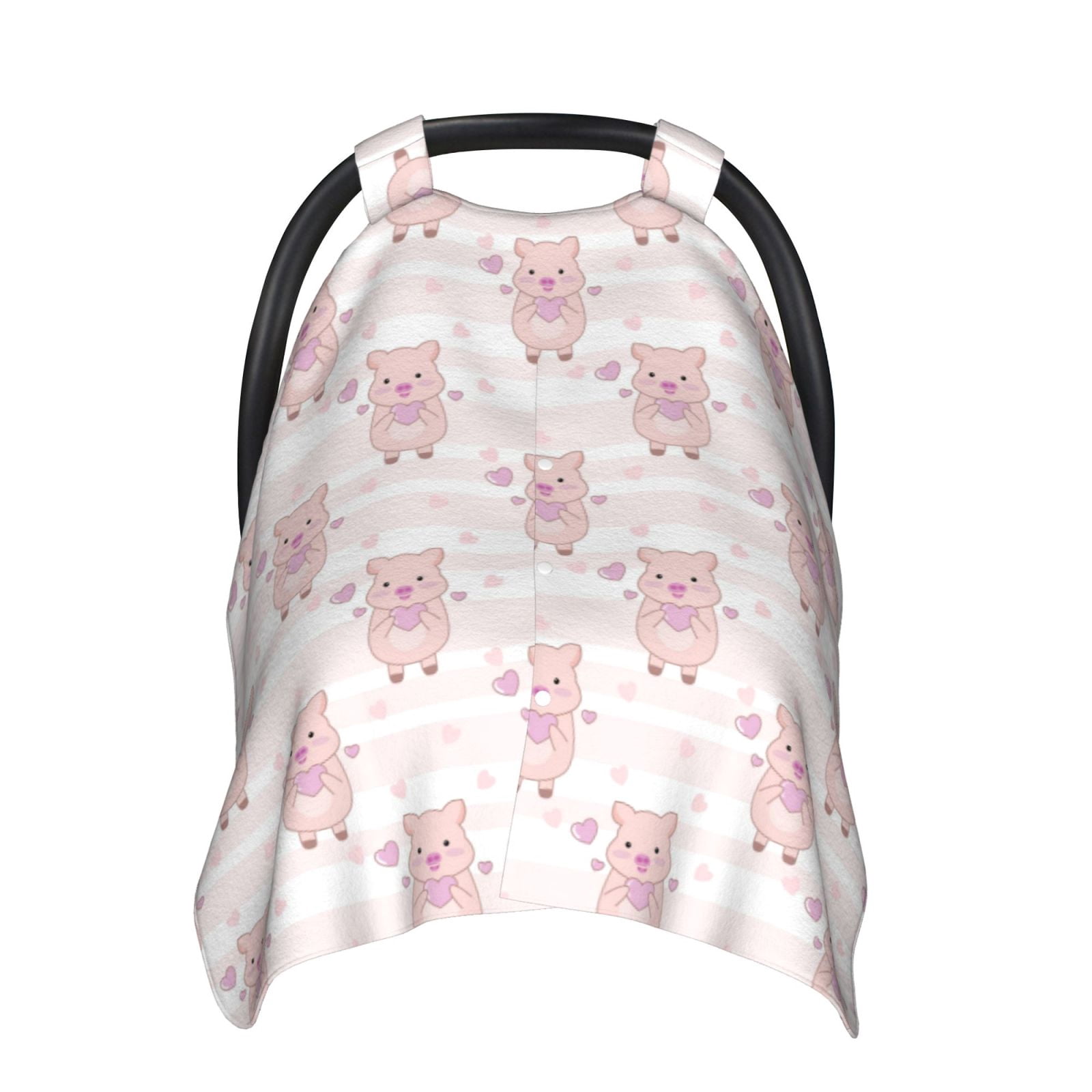 Car Seat Cover Baby - Cartoon Love Cute Pig Multi Use Carseat Covers ...