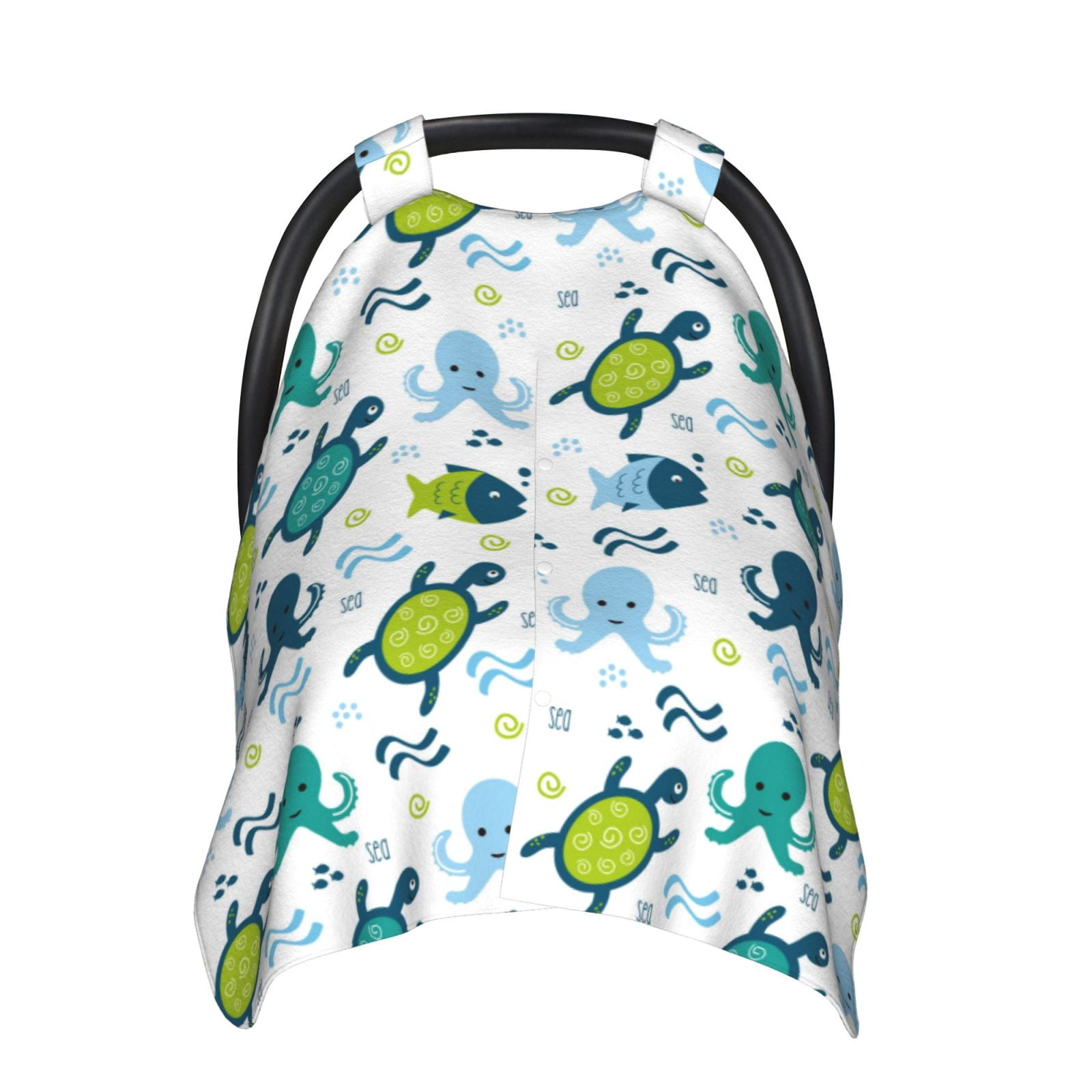 Car Seat Cover Baby - Cartoon Sea creatures Multi Use Carseat Covers ...