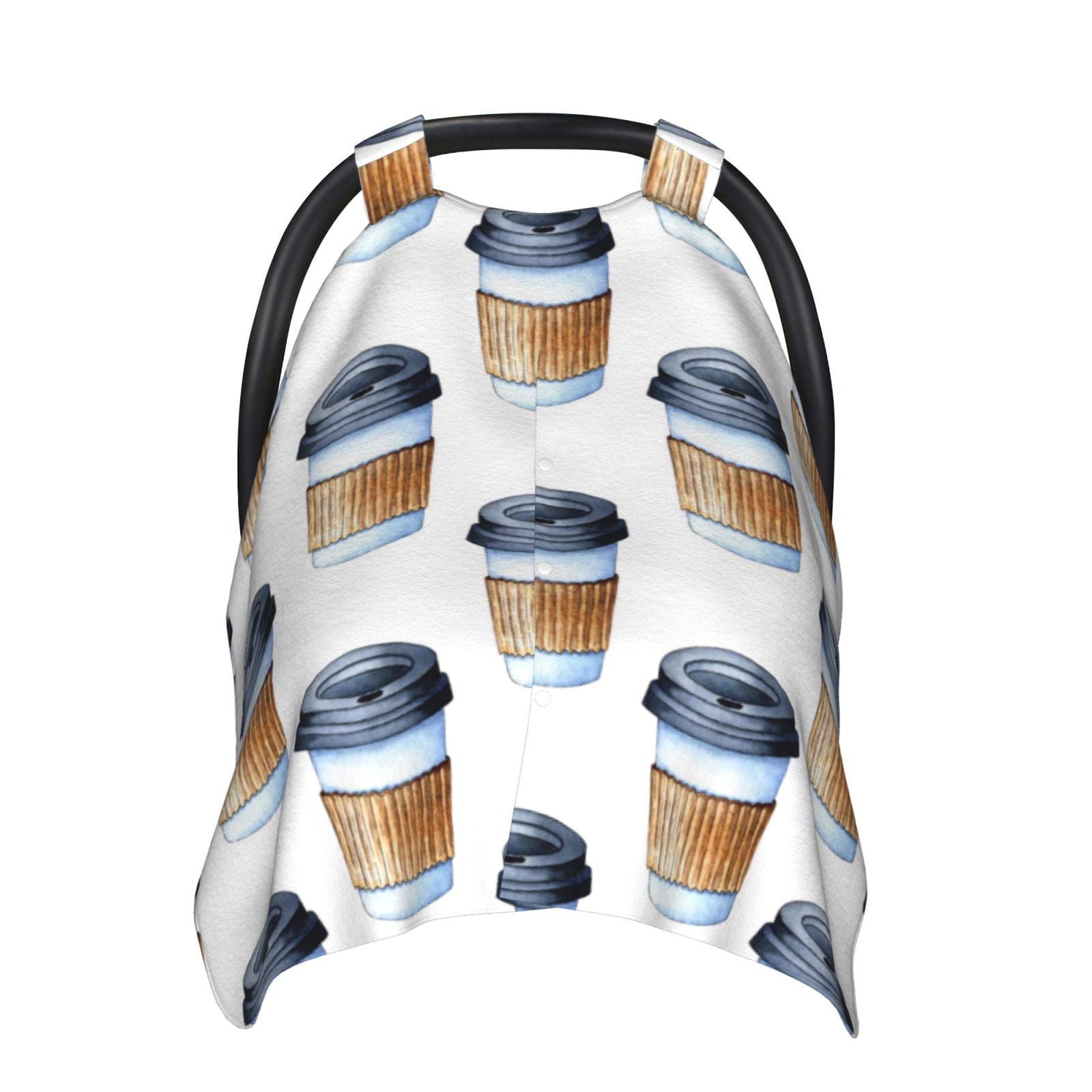 Car Seat Cover Baby - Coffee To Go Pattern Breathable Comfort Infant ...