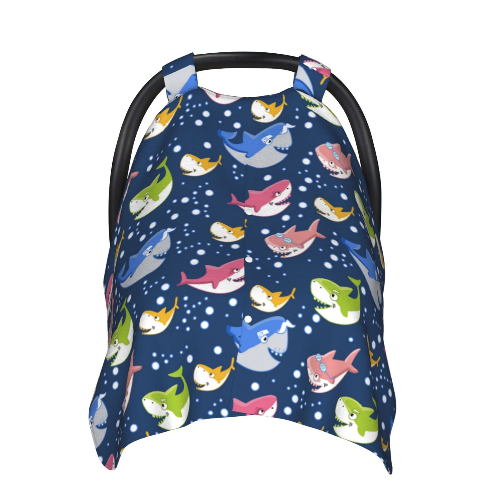 Car Seat Cover Baby - Colorful Cartoon Funny Cute Shark Carseat Covers ...