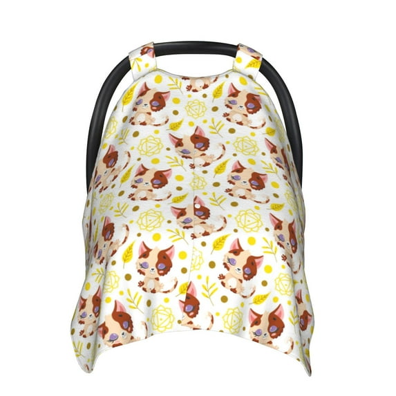 Car Seat Cover Baby - Cute Cartoon Leaf Cat Carseat Covers Baby for ...