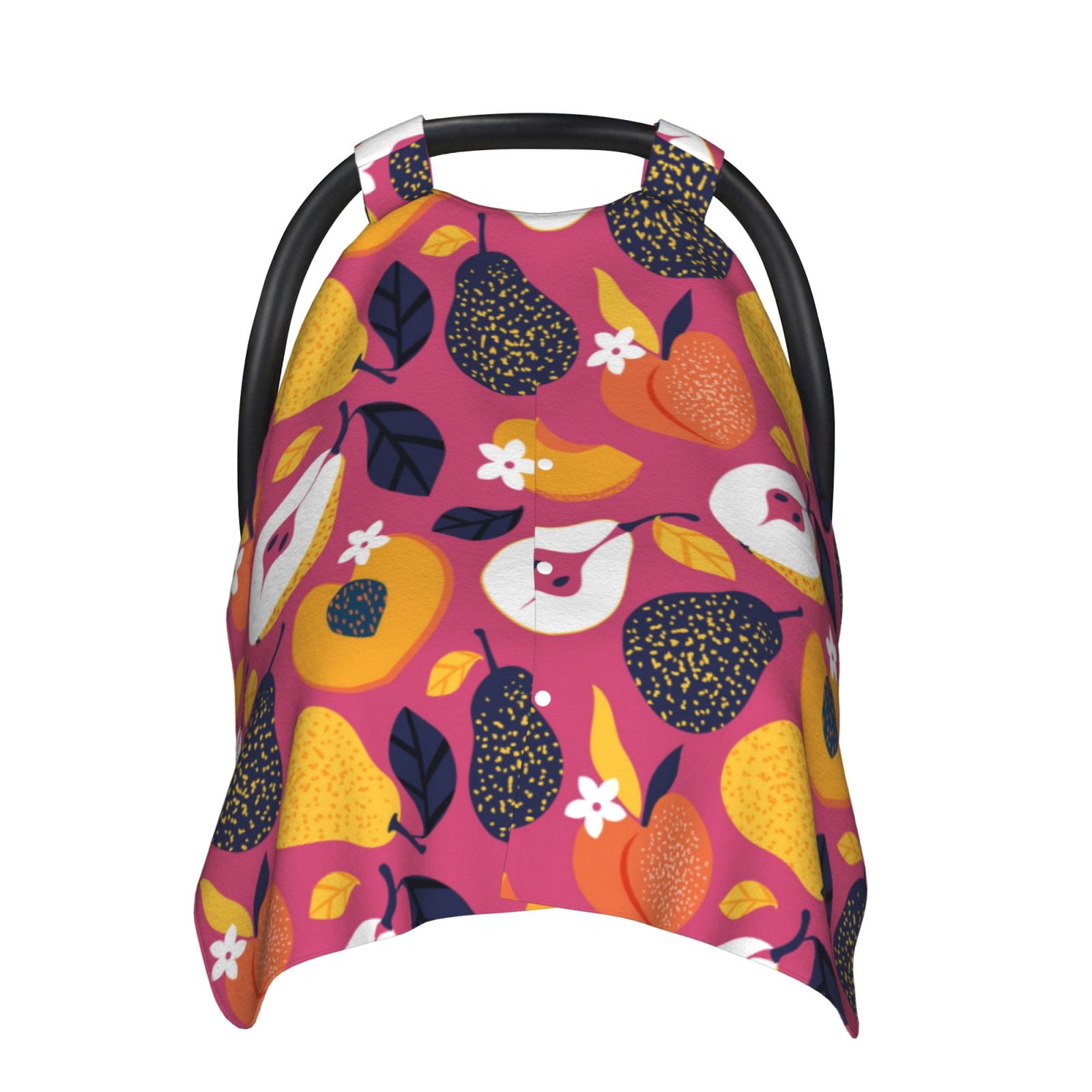 Car Seat Cover Baby - Cute Pear Peach Gold Flower Breathable Infant Car ...