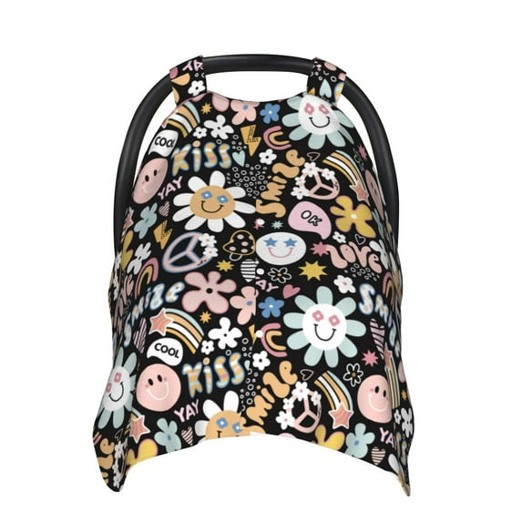 Car Seat Cover Baby - Cute cartoon flowers Carseat Covers Baby for Girl ...