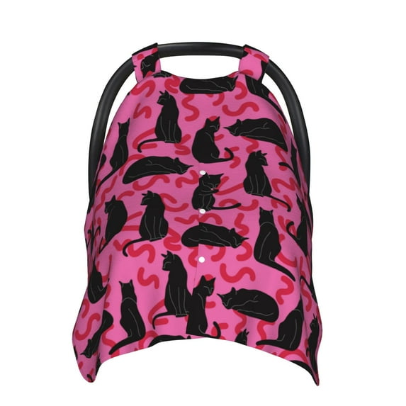 Car Seat Cover Baby - Glamorous Cartoon Cat Black Carseat Covers Baby ...