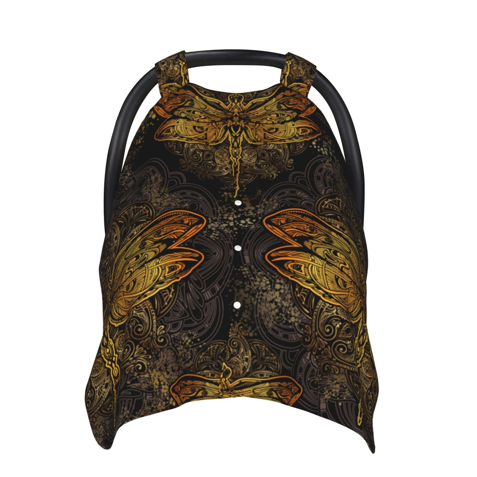 Car Seat Cover Baby - Gold Dragonfly Mandala Multi Use Carseat Covers ...