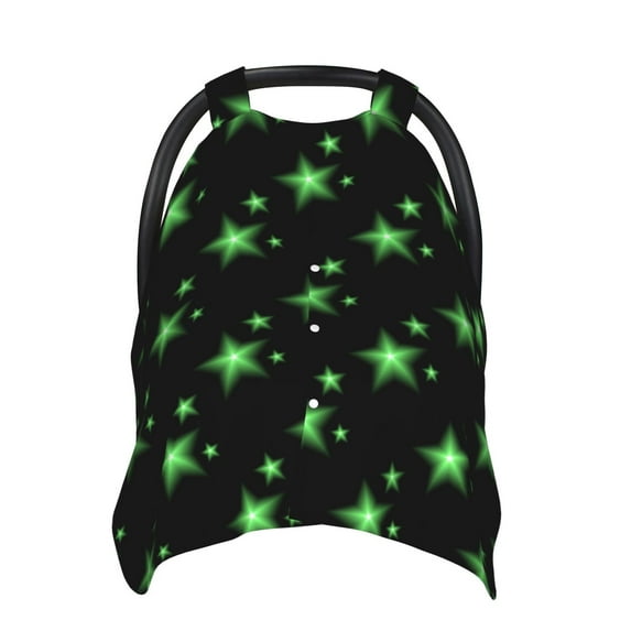 Car Seat Cover Baby - Green shining stars black cool Breathable Comfort ...