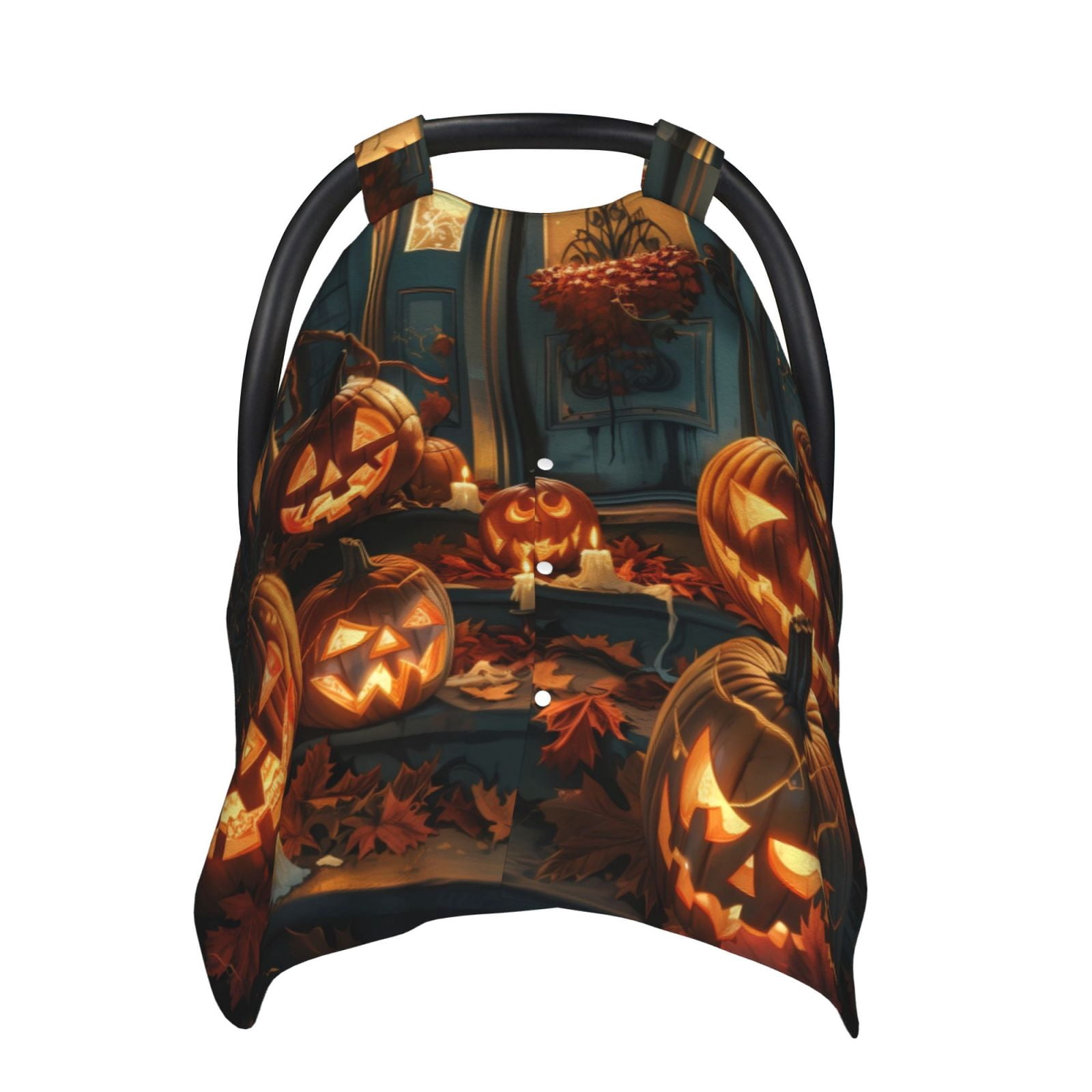 Car Seat Cover Baby - Halloween Doorstep Pumpkin Breathable Infant Car ...