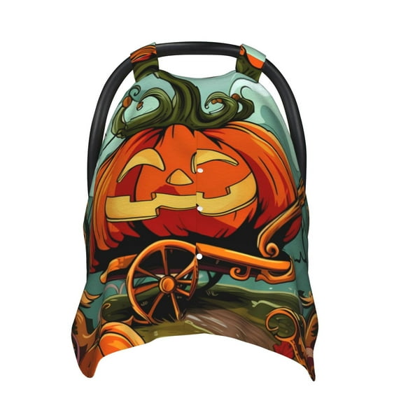 Car Seat Cover Baby - Halloween Pumpkin Cartoon Carseat Covers Baby for ...
