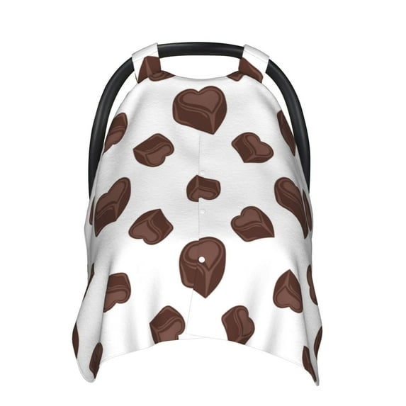 Car Seat Cover Baby - Heart Shape Chocolate Print Carseat Covers Baby ...