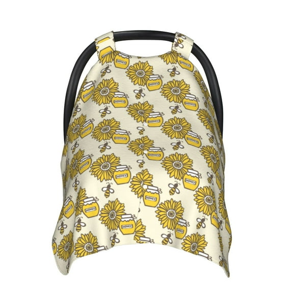 Car Seat Cover Baby - Honey Pot Bee Sunflower Breathable Comfort Infant ...