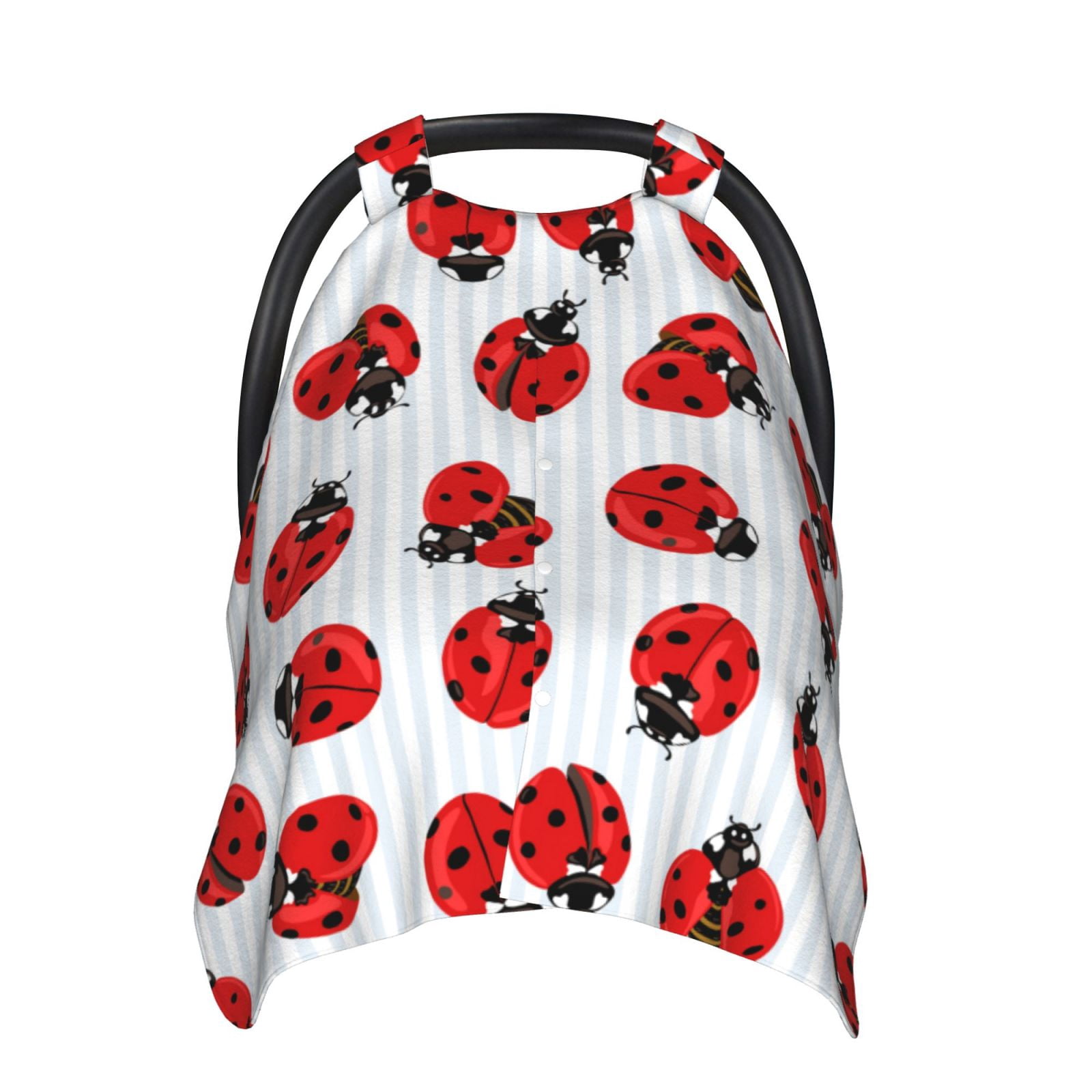 Car Seat Cover Baby, Ladybug On Blue Stripes Baby Car Seat Cover for ...