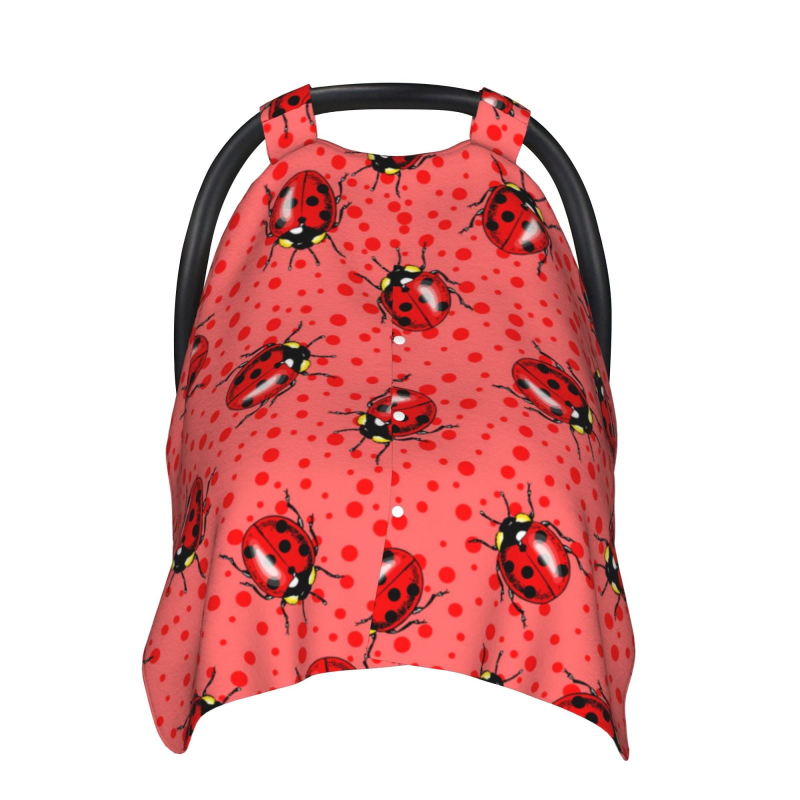 Car Seat Cover Baby - Ladybugs On Red Polka Dot Breathable Comfort ...