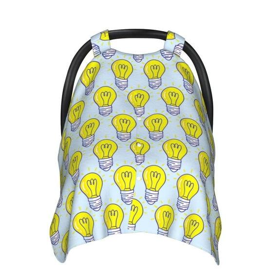 Car Seat Cover Baby - Light Bulb Pattern yellow Carseat Covers Baby for ...