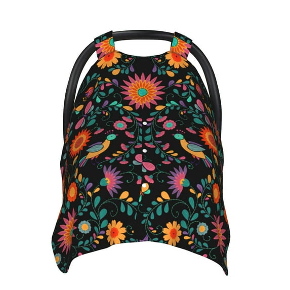 Car Seat Cover Baby - Mexican Flower And Birds Carseat Covers Baby for ...