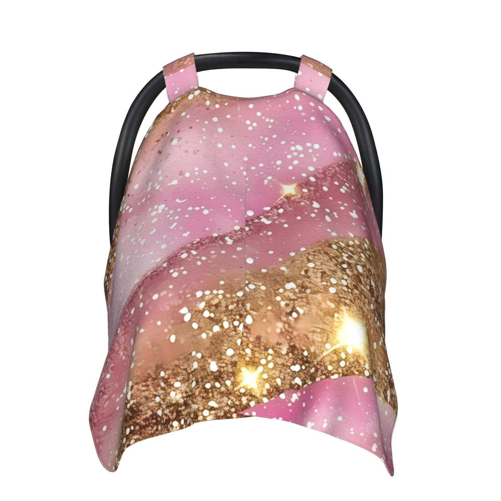Car Seat Cover Baby - Pink and Gold Glam Glitter Multi Use Carseat ...