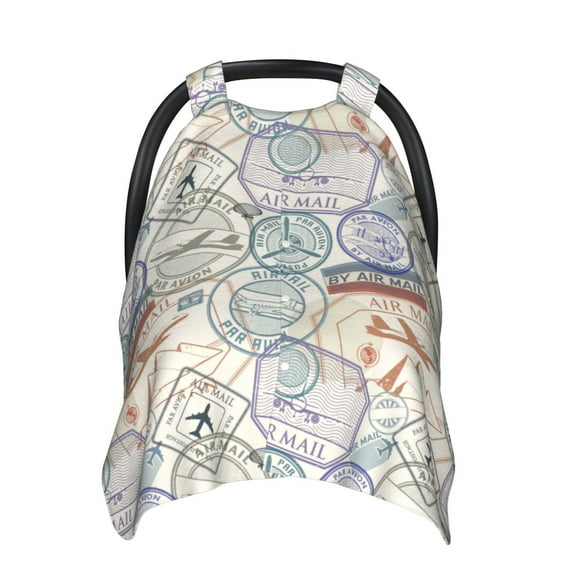 Car Seat Cover Baby - Postmark Pattern travel Carseat Covers Baby for ...