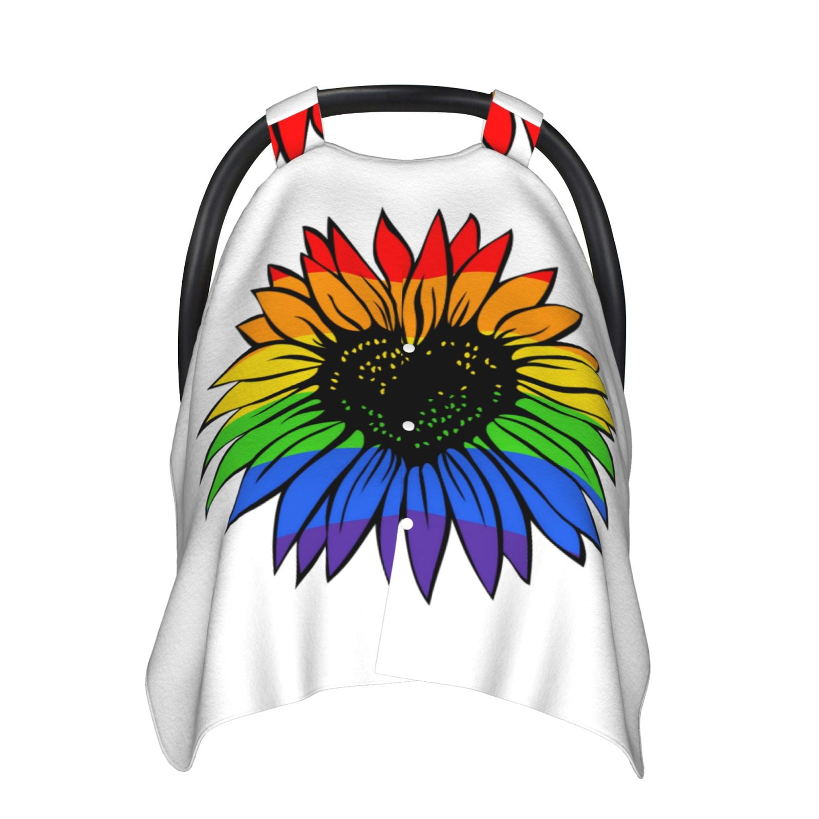 Car Seat Cover Baby - Rainbow Sunflower Heart Breathable Comfort Infant ...