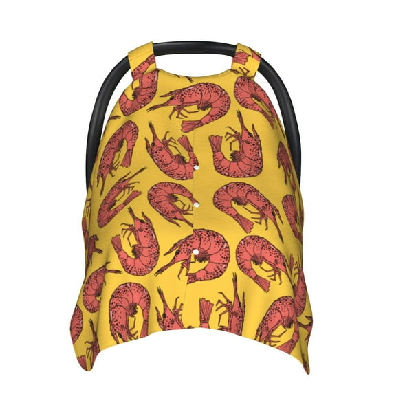 Car Seat Cover Baby - Red Shrimp Print Yellow Carseat Covers Baby for ...