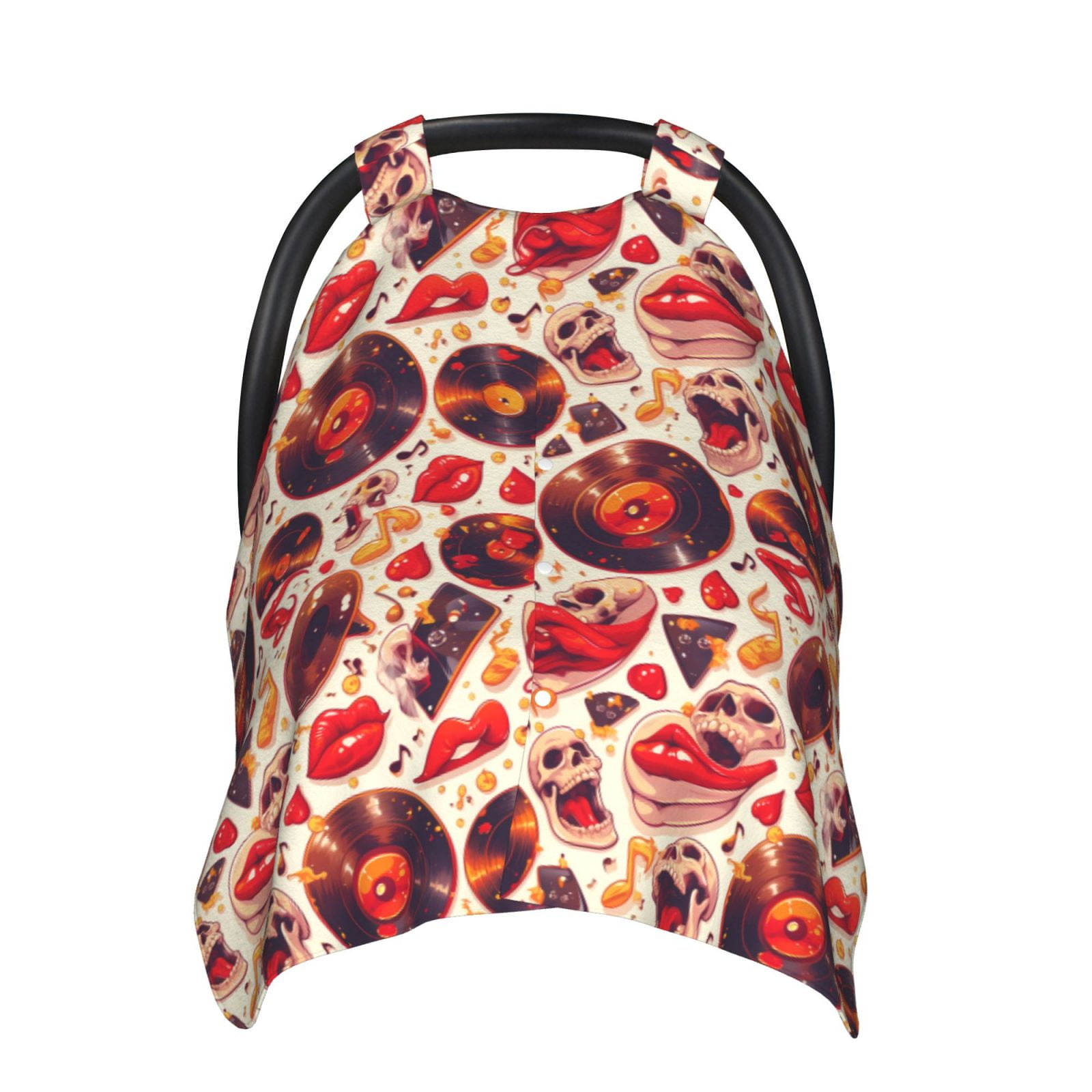 Car Seat Cover Baby - Skull rock record music heart Carseat Covers Baby ...