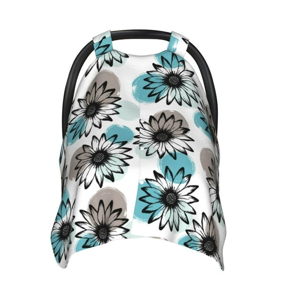 Car Seat Cover Baby - Sunflowers Blue Green Carseat Covers Baby for ...