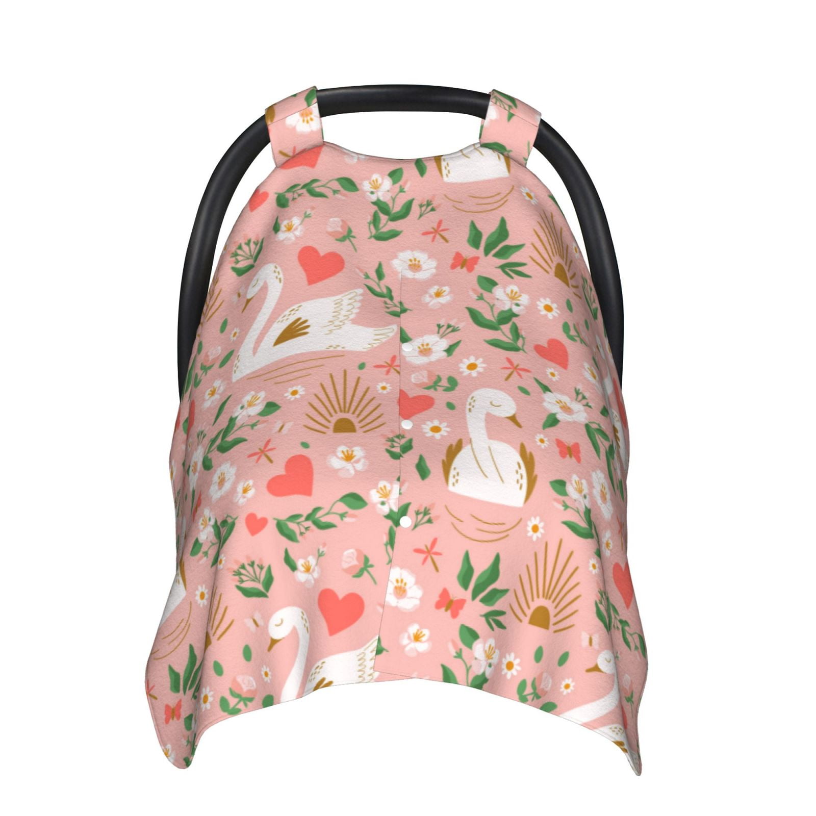 Car Seat Cover Baby - Swan And Flowers3 Breathable Comfort Infant Car ...