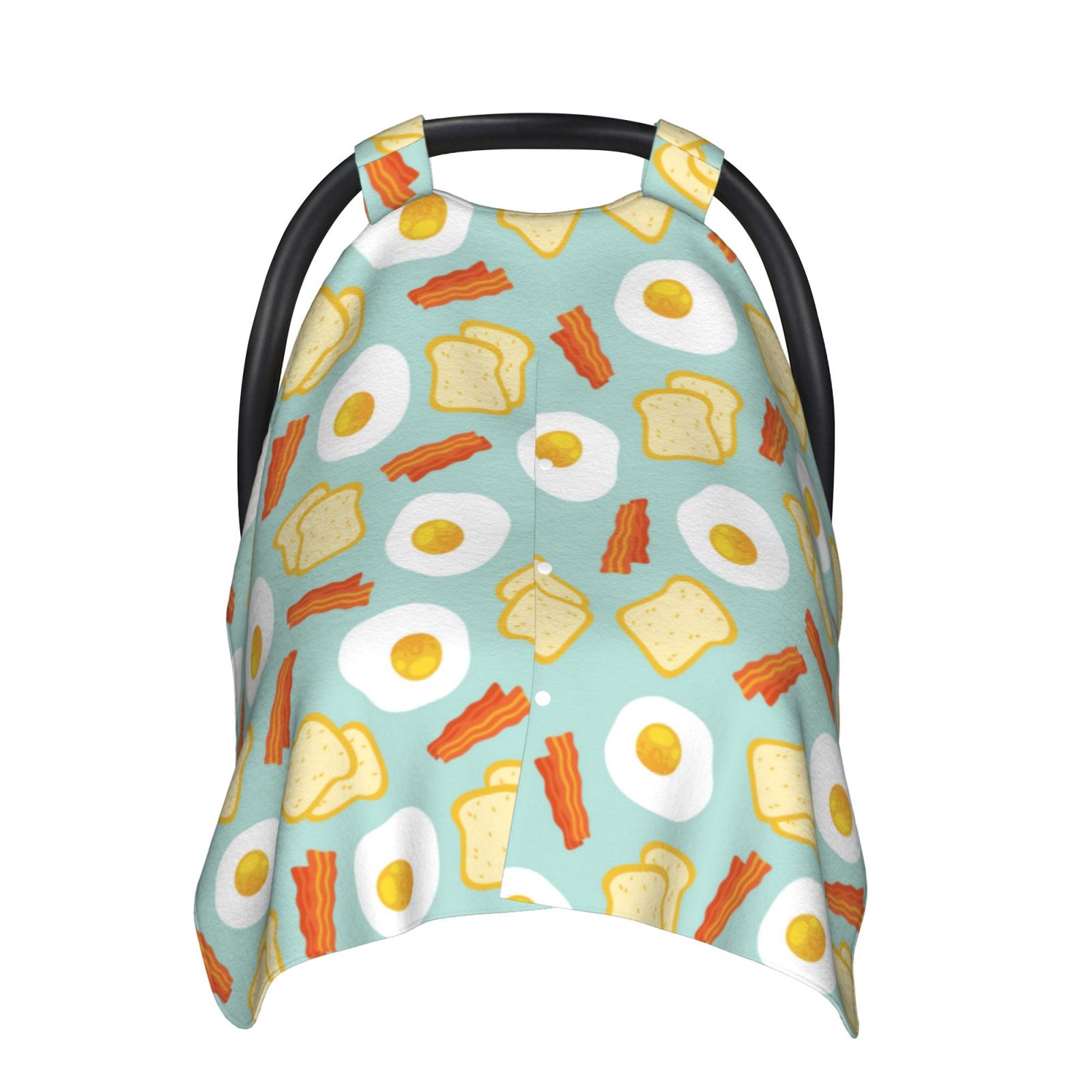 Car Seat Cover Baby - Toast Poached Eggs Bacon Carseat Covers Baby for ...