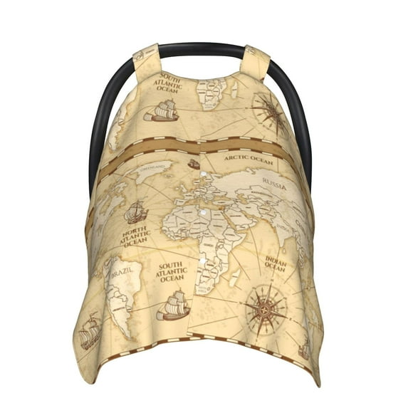 Car Seat Cover Baby - World Map Breathable Comfort Infant Car Seat ...
