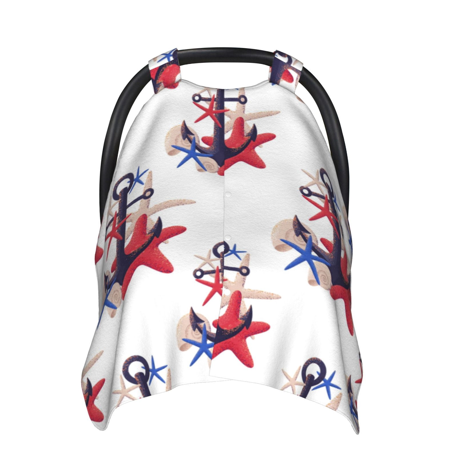 Car Seat Cover Baby - anchor seashells starfishes Retro Breathable ...