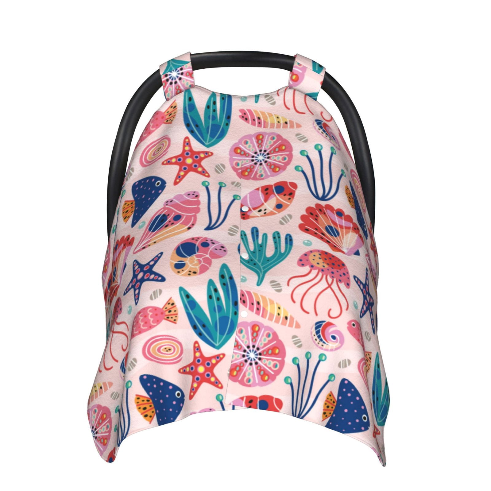 Car Seat Cover Baby - pink shell Breathable Infant Car Seat Cover for ...