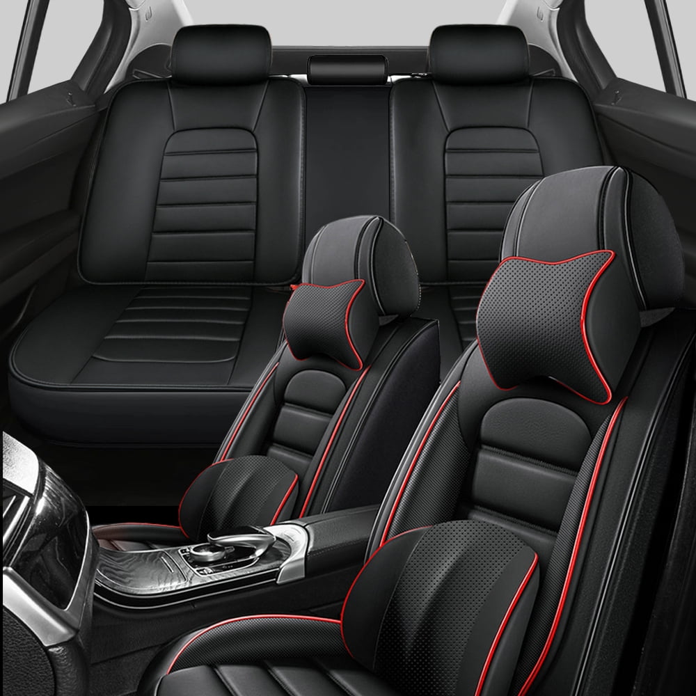 Car Seat Cover for CHEVROLET BOLT EV 2021, Black and Red Edges Car Seat ...