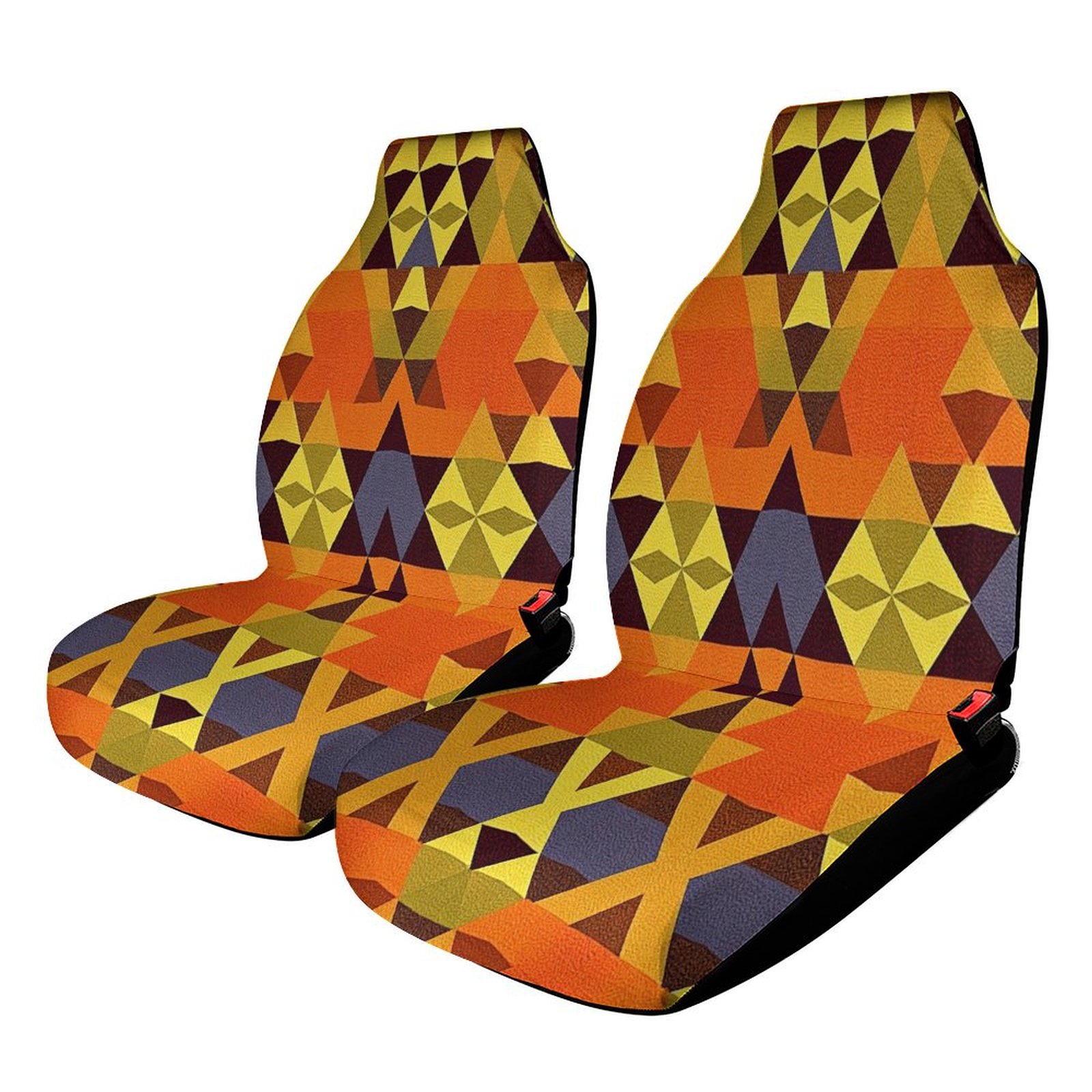 Car Seat Cover Geometric Tribal Textile Design Warm Colors 2 Piece Set ...