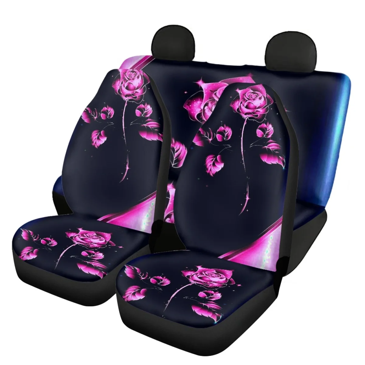Car Seat Cover Gothic Rose Design Soft Front and Back Car Seat Covers ...
