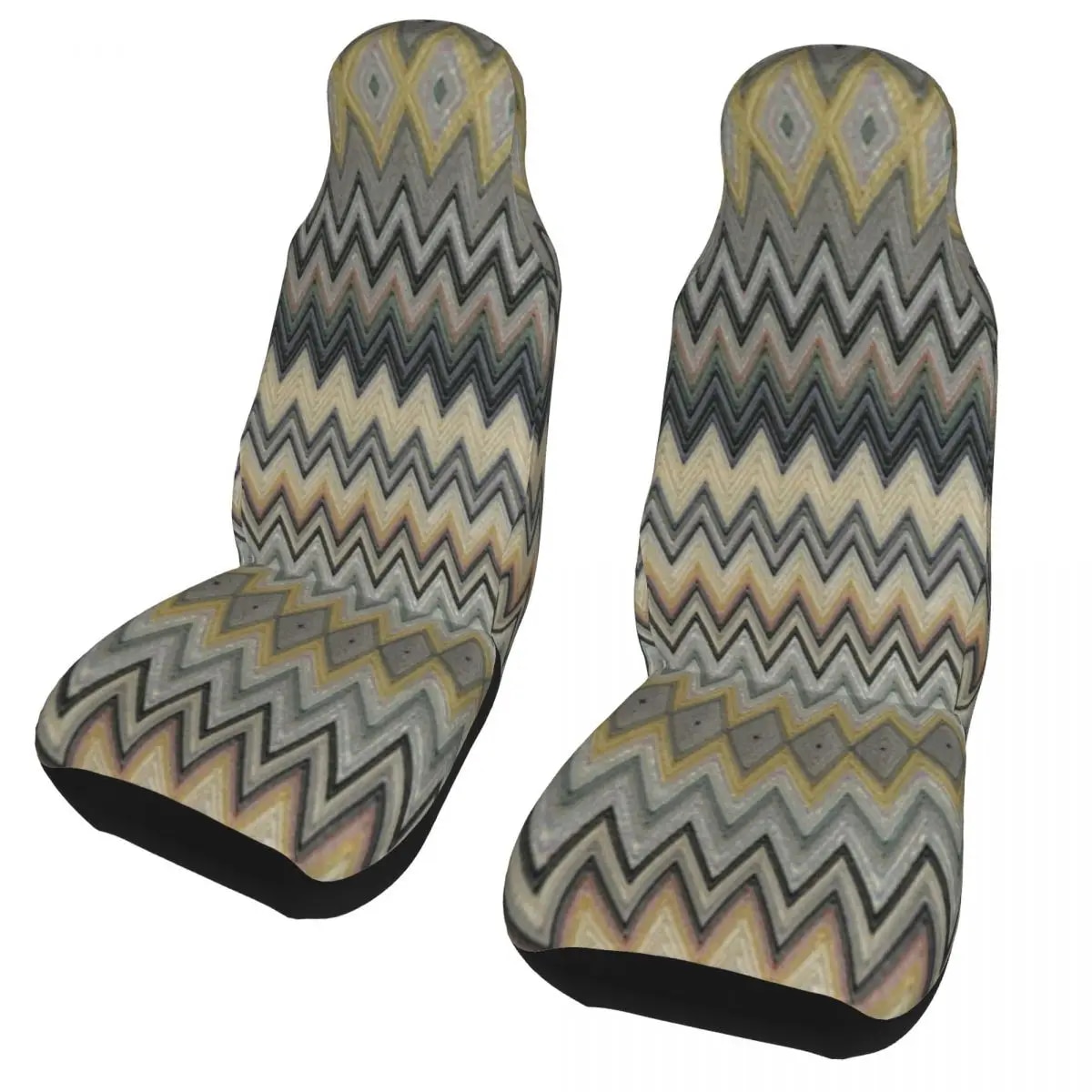 Car Seat Cover Home Zigzag Multicolor Front Auto Seat Cover 3D Print Boho Fit Any Truck ...
