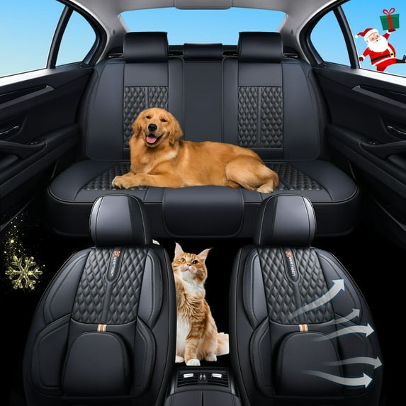 Car Seat Cover for Hyundai Elantra 2007, Black Car Seat Covers, Leather ...