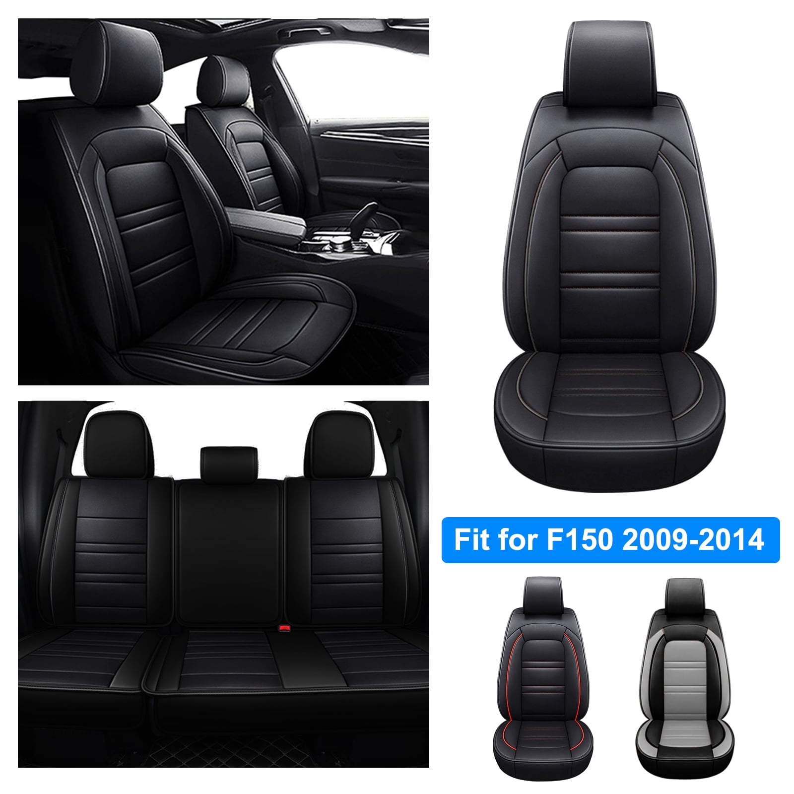 Car Seat Covers 5 Seats For 2009-2014 Ford F-150 Lariat Crew Cab Pickup ...