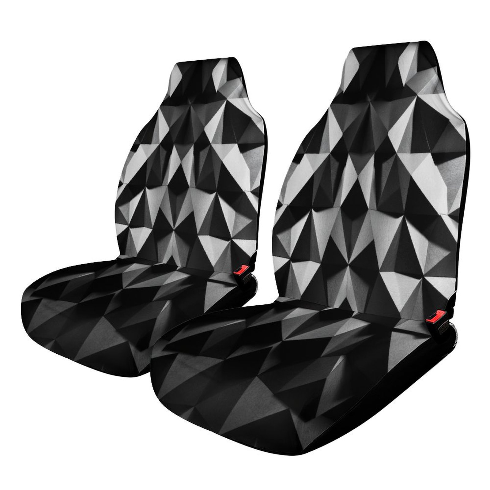 Car Seat Covers Abstract Grayscale Geometric Paper Texture Universal ...