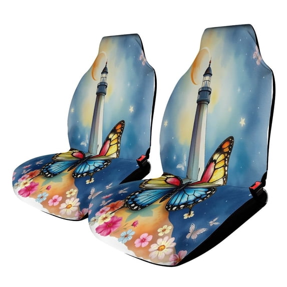 Car Seat Covers Butterfly Lighthouse Moon Universal Size Fit For Most ...