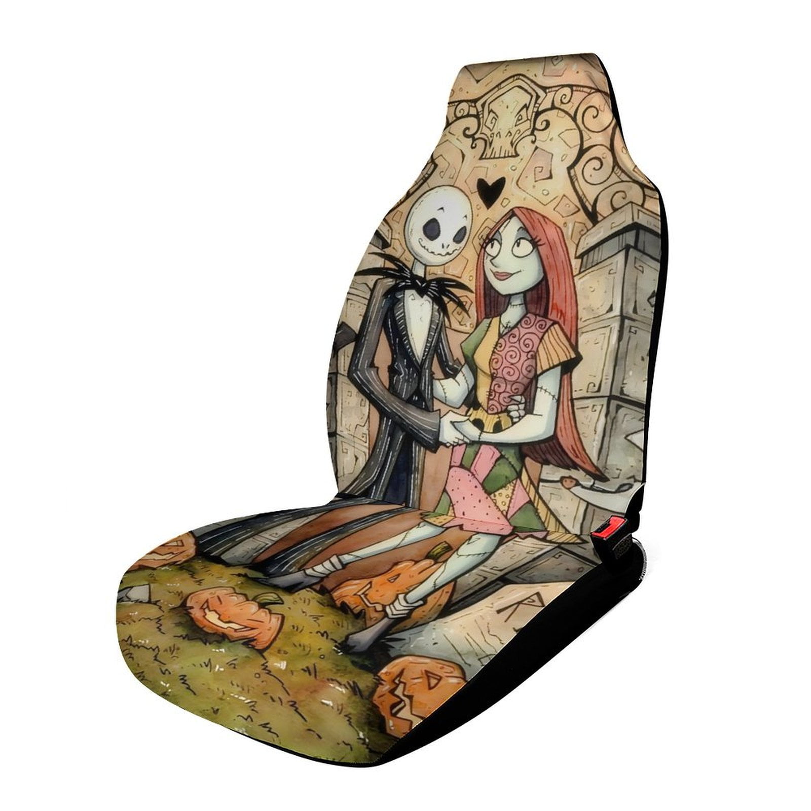 Car Seat Covers Cartoon Jack And Sally Halloween Universal, Auto Seat ...