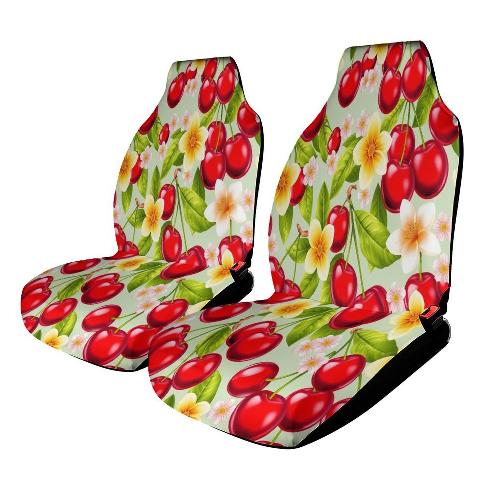 Car Seat Covers Cherries Floral Pattern Universal Size Fit For Most Car ...