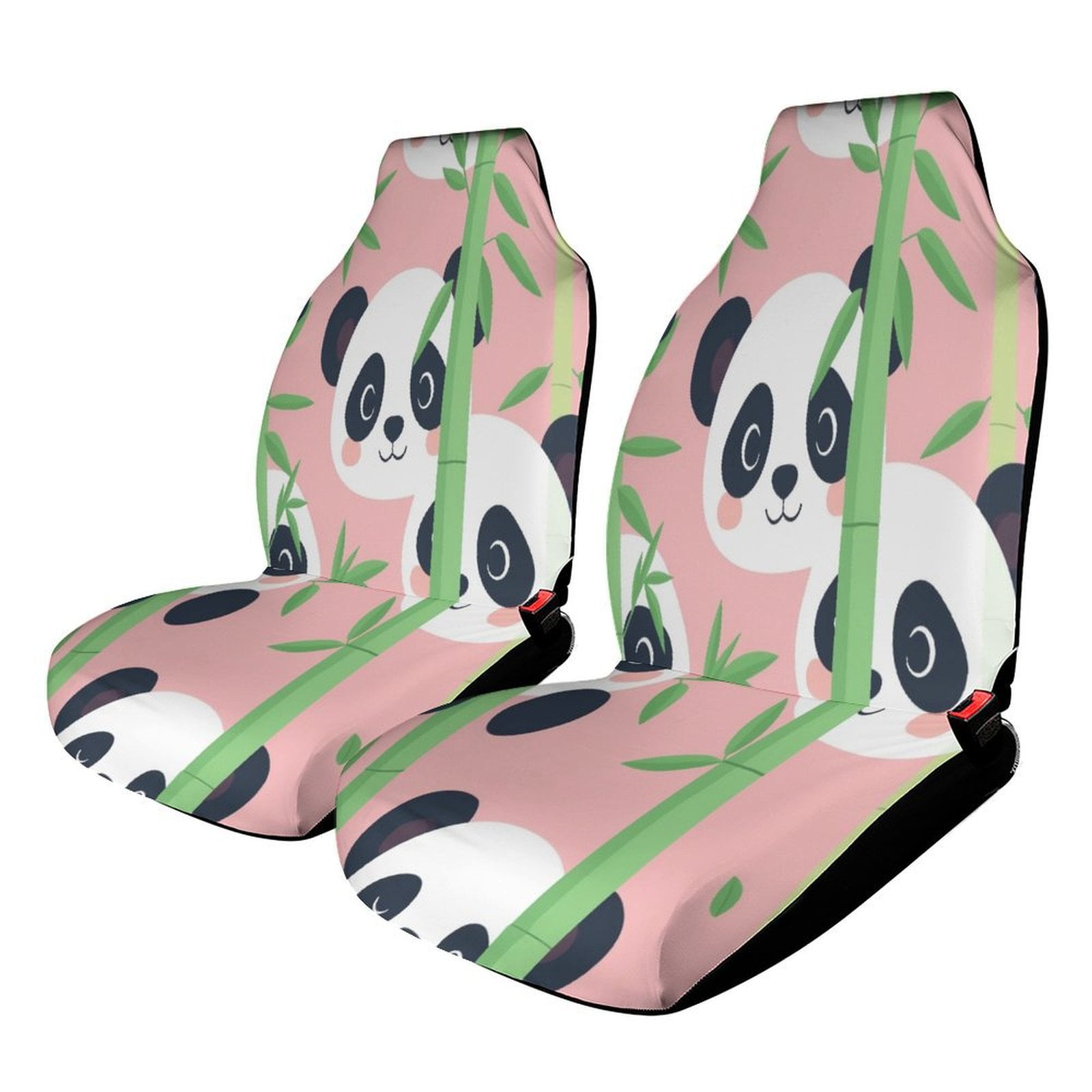 Car Seat Covers Cute Pandas Bamboo Forest 2 Piece Soft Bucket Auto Seat ...